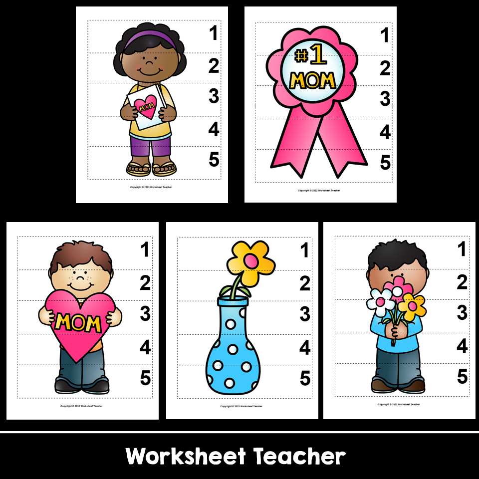 Mother's Day Number Sequence Puzzles - Classful