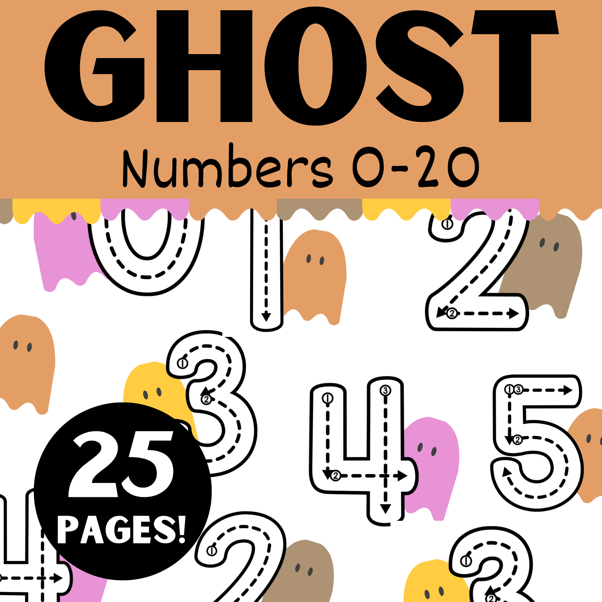 Ghost Number Tracing Cards 0-20 | Numbers Recognition | Counting ...