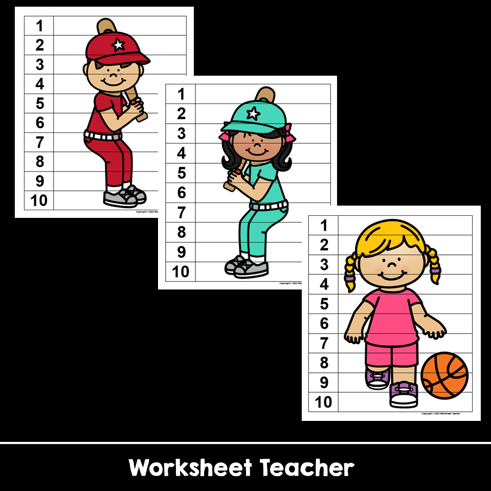 Sports Count to 10 Sequence Puzzles - Classful