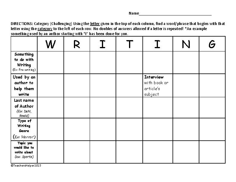 WRITING- 2 Leveled Cooperative Brainstorming Activities (Grades 4-12 ...