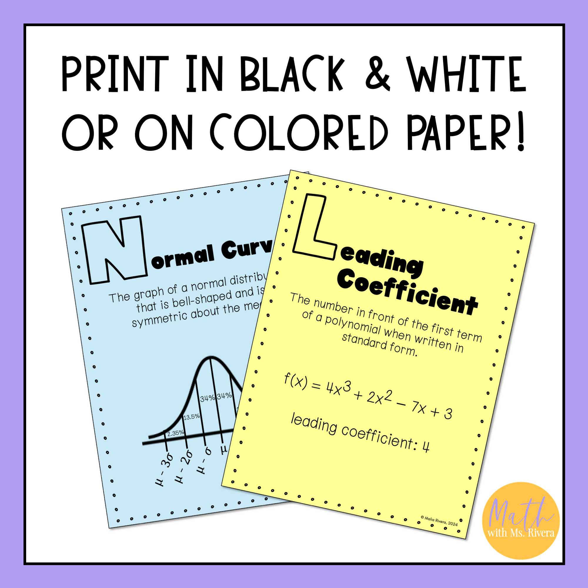 Algebra 2 Full Year Vocabulary Posters and Word Wall Classroom Decor ...