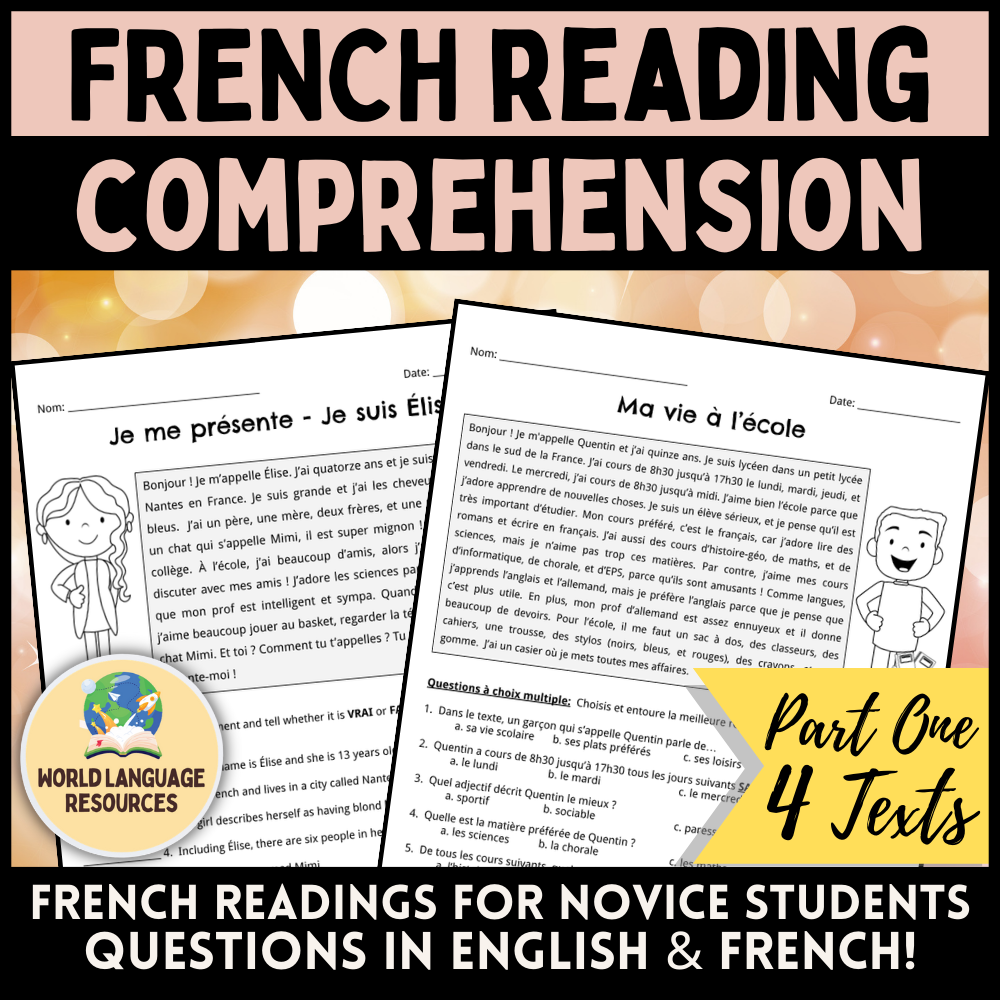 French Reading Comprehension for Novices (Part 1) - Compréhension de ...