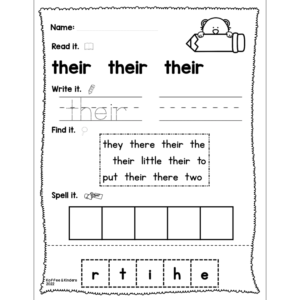 Jolly Phonics Tricky Words Worksheets Set 5 - Classful