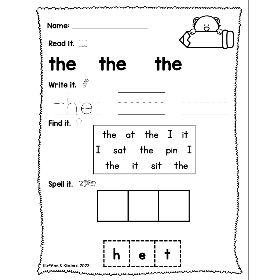 Tricky Words Worksheets Bundle | Jolly Phonics Supplement - Classful