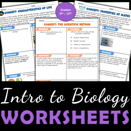 Introduction to Biology Bell Ringers/Warm-Ups (Downloadable PDF) - Classful
