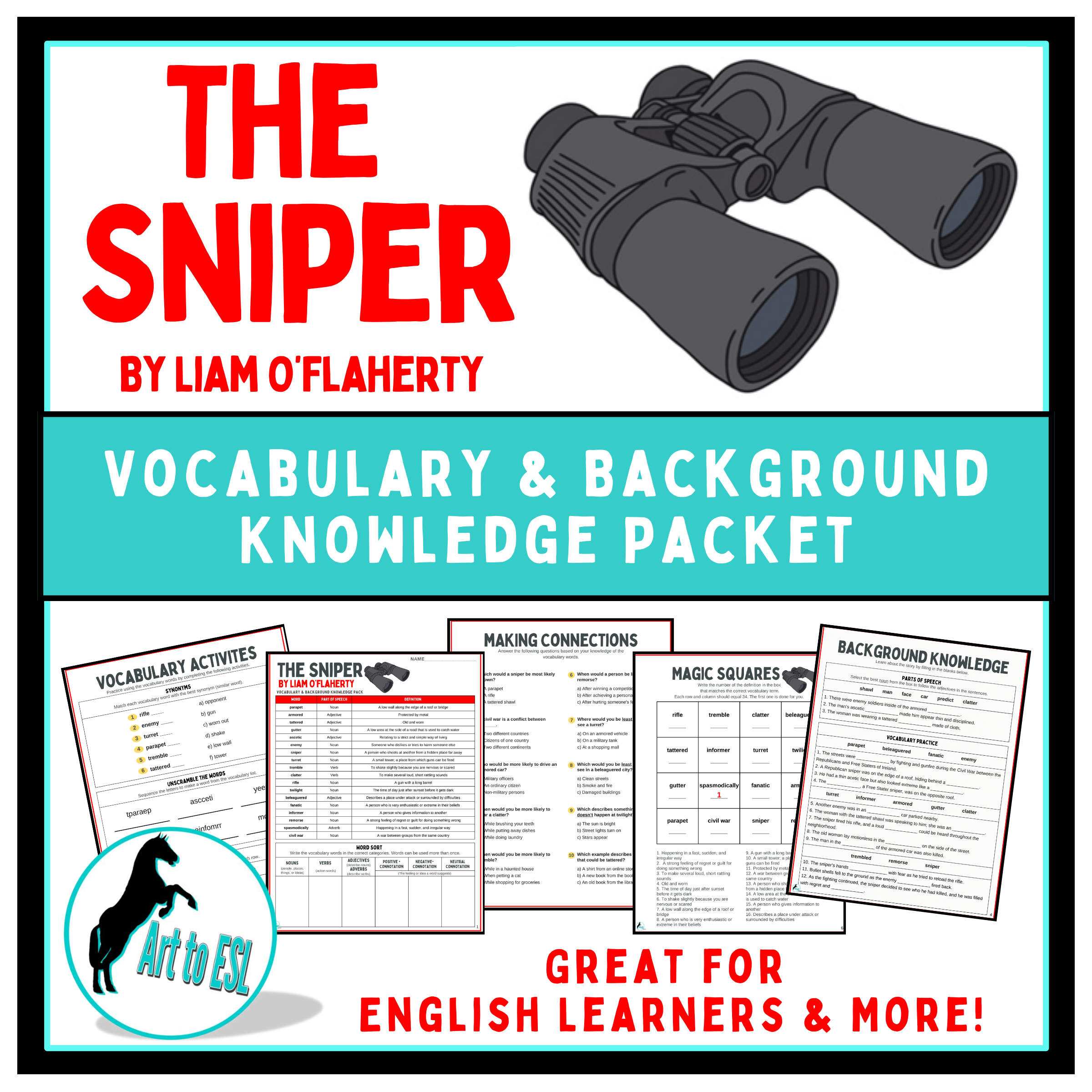 The Sniper - Liam O'Flaherty - Vocabulary Background Knowledge Packet ...