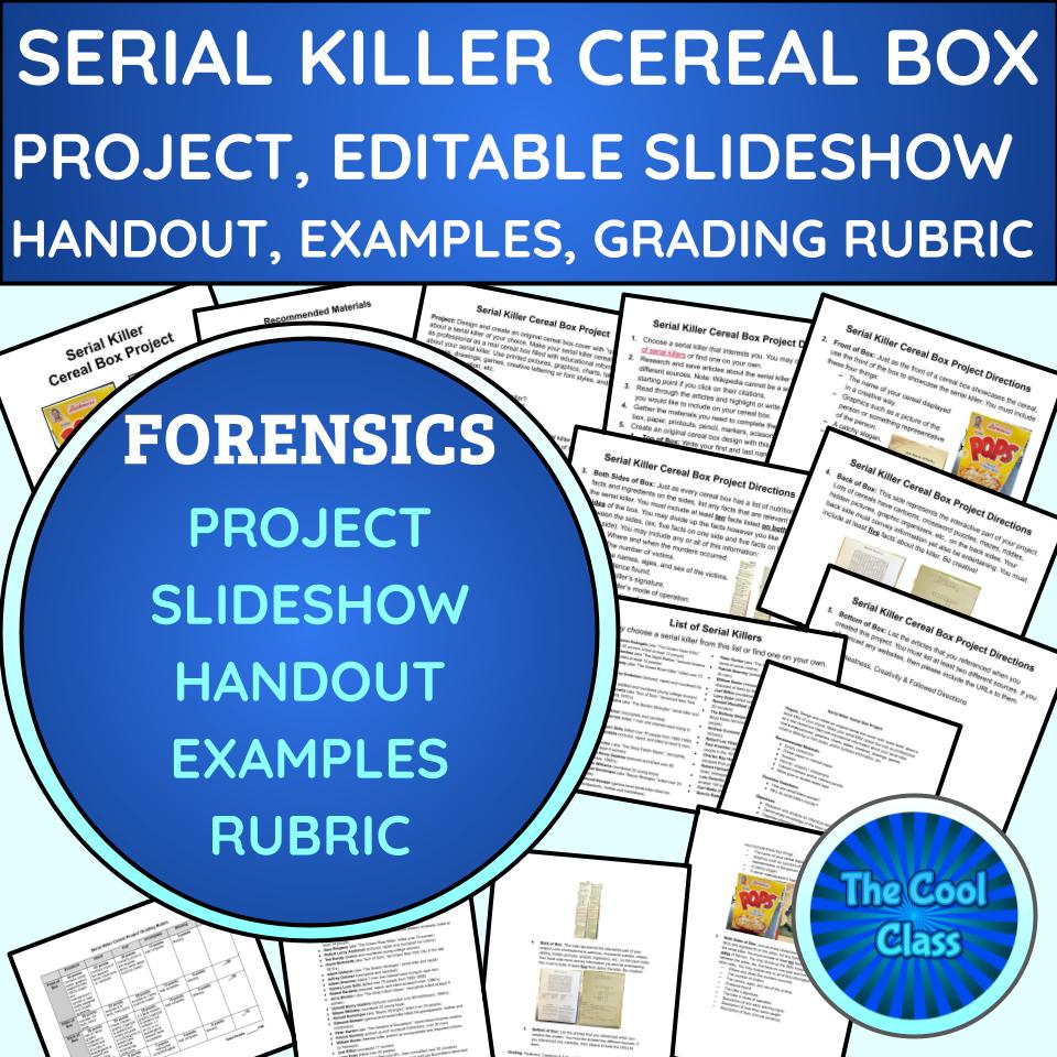 Serial Killer Cereal Box Project - Fun Activity for Criminal Justice ...