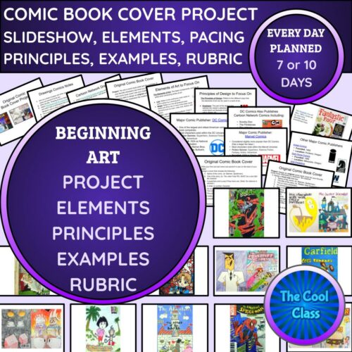 Comic Book Cover Drawing Project Slideshow, Reference Handout, Art ...