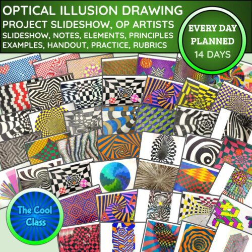 Optical Illusion Drawing Project, Practice Handouts, Op Artists Info ...