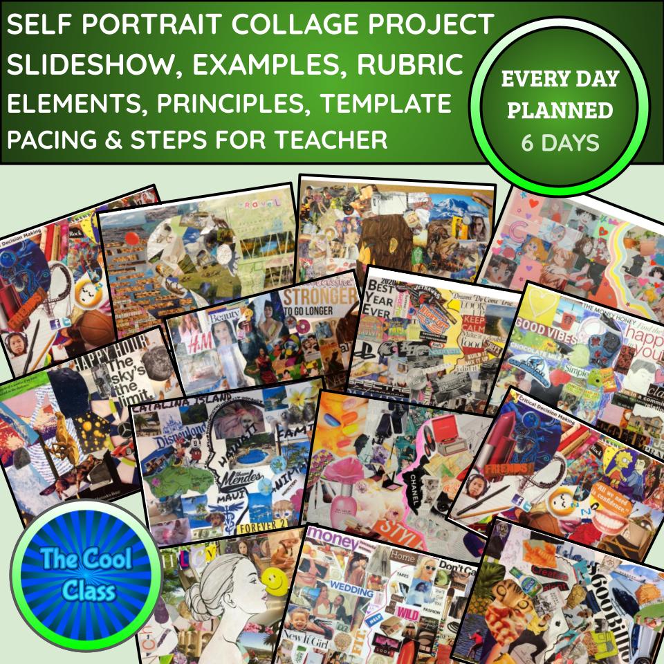Self Portrait Collage Art Project Slideshow With Student Art Examples ...