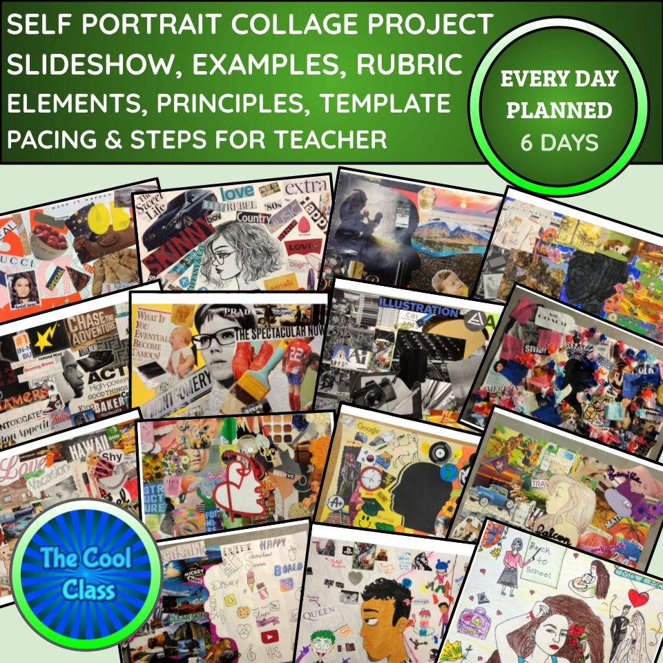 Self Portrait Collage Art Project Slideshow With Student Art Examples ...