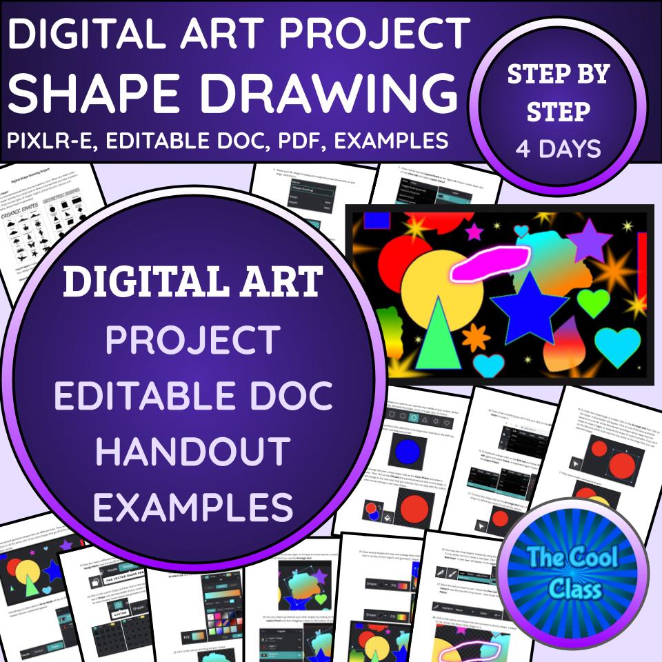 Digital Shape Art Project Using Free Site Pixlr-E (PDF +Editable Doc ...