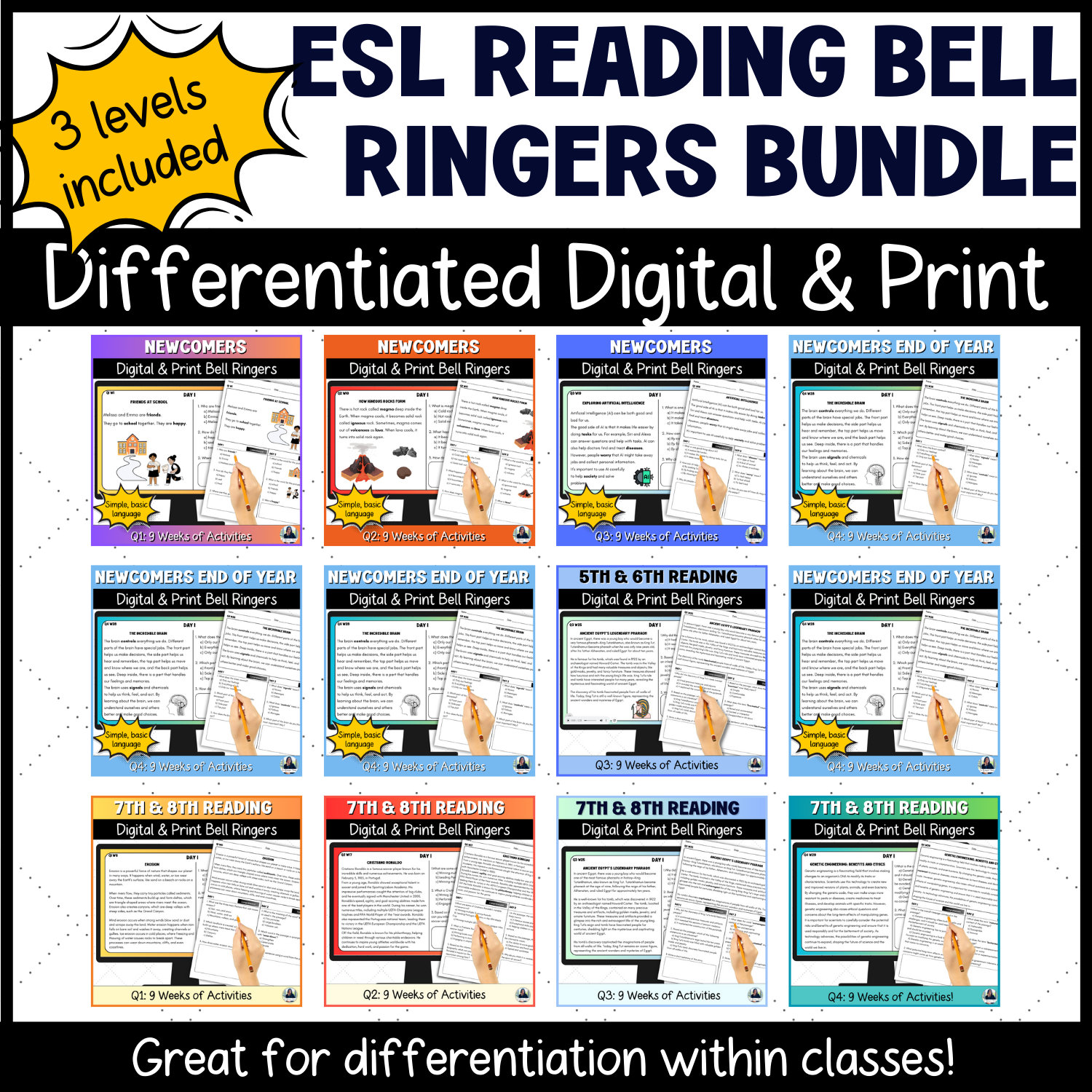 ESL Reading Bell Ringers Bundle- Middle & High School Beginning ...