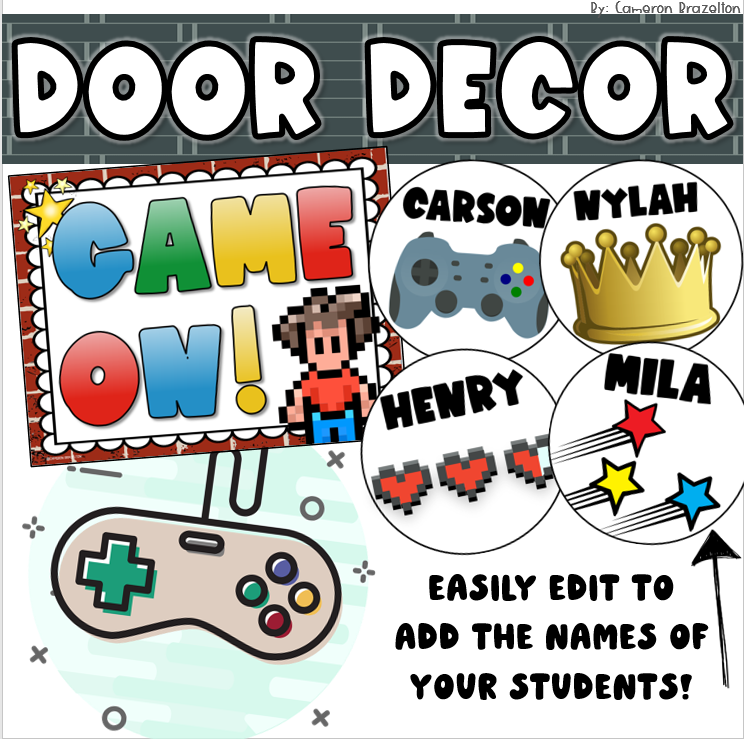 Back to School Door Decorations Bulletin Board Display Video Game Theme ...