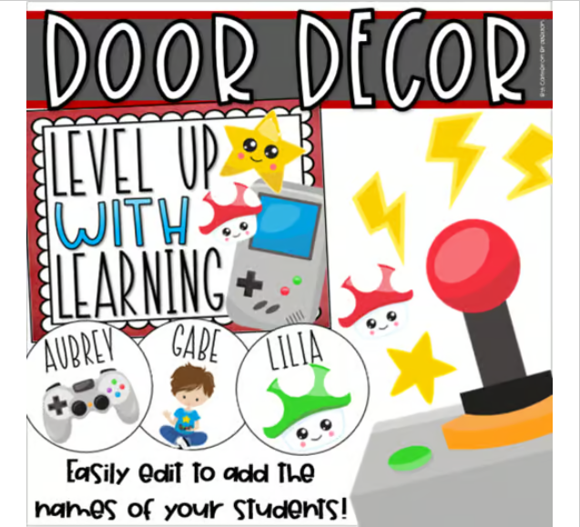 Back to School Door Decorations Bulletin Board Display Video Game Theme ...