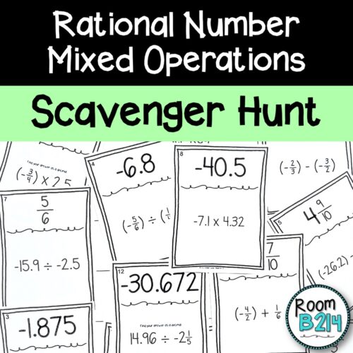 Rational Number Mixed Operations Scavenger Hunt TEKS 7.3A - Classful