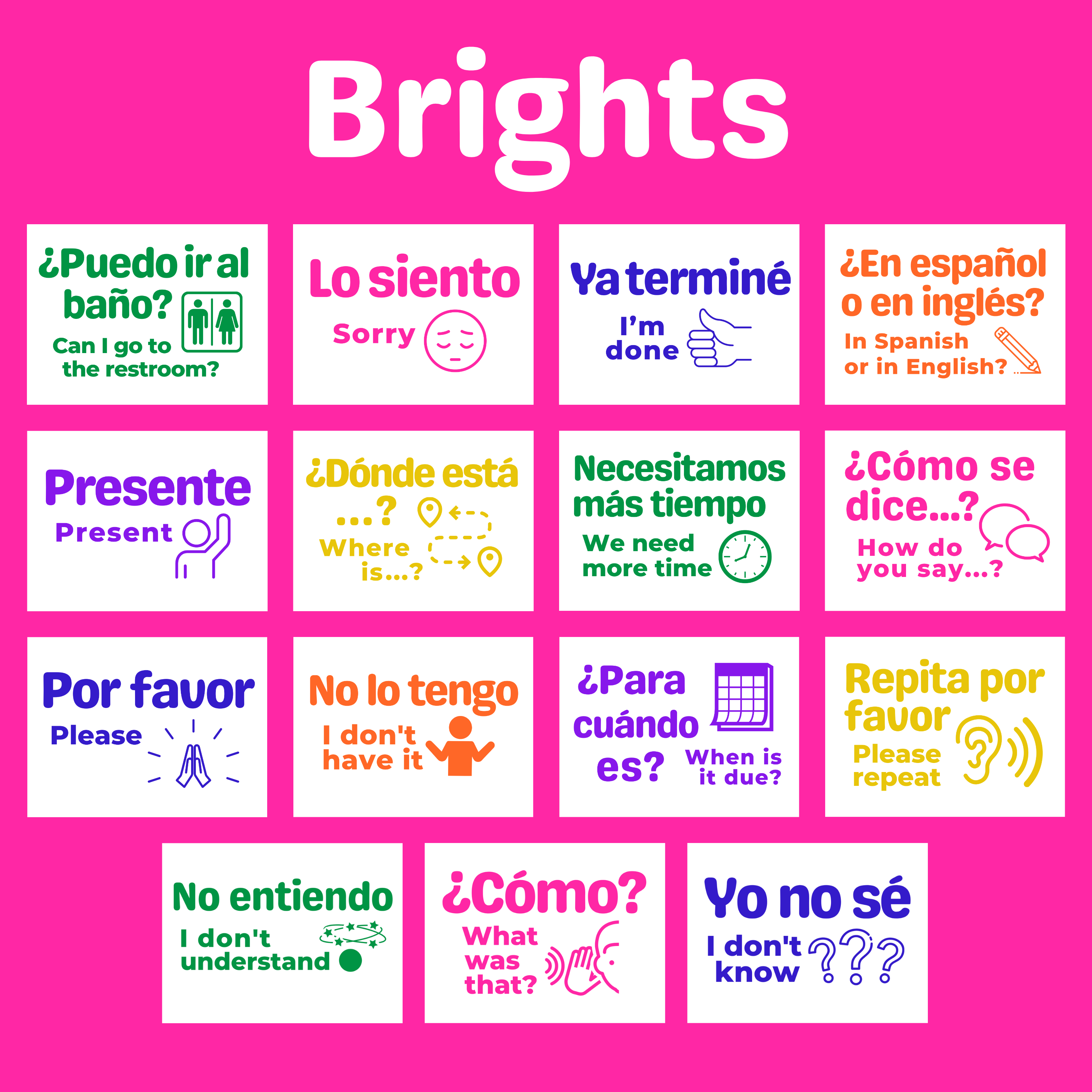 Spanish Class Display- Classroom Phrases w/ English Translation ~ Set ...