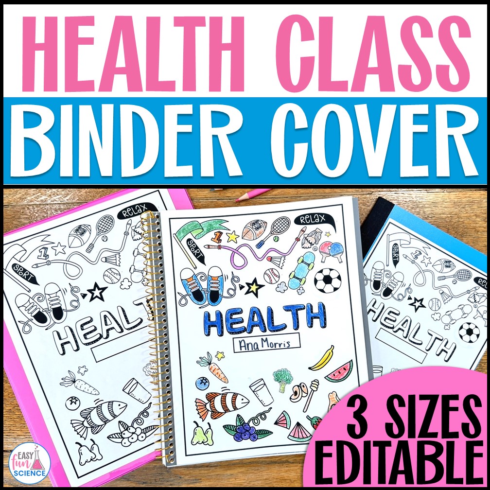 Health Class Notebook Cover, Journal Covers, Binder Cover Editable ...