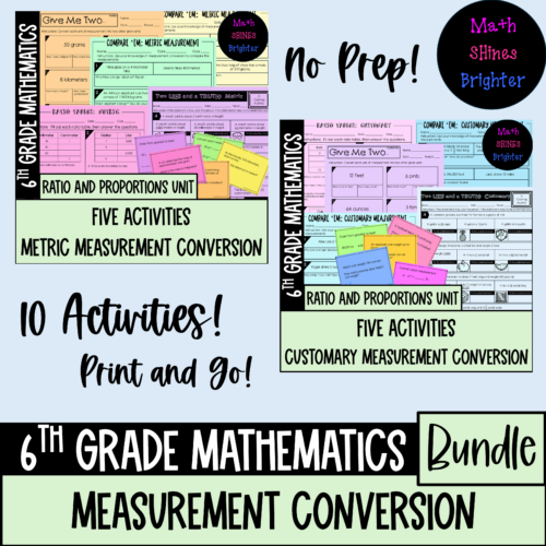 6th Grade Math - TEN Measurement Conversion Activities *BUNDLE* - Classful