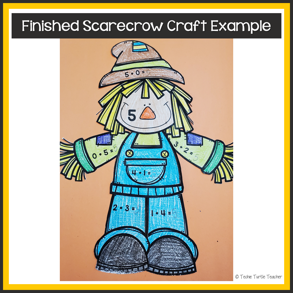 Fall Scarecrow Math Craft- Addition Facts Center Activity - Classful