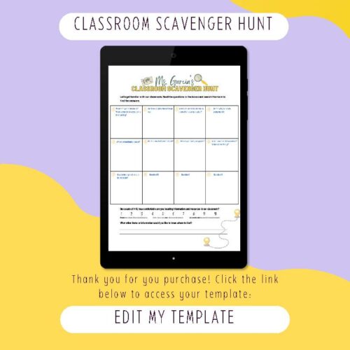 Classroom Scavenger Hunt - Perfect Back to School Activity - Classful