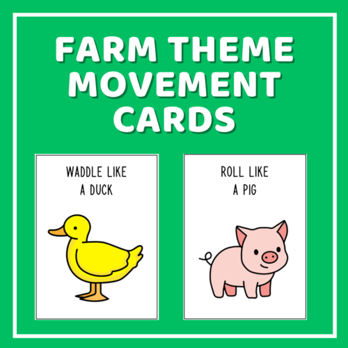 Farm Theme Gross Motor Movement Cards | Brain Break - Classful