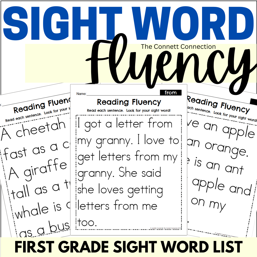First Grade Sight Word Write and Read Fluency Passages - Classful