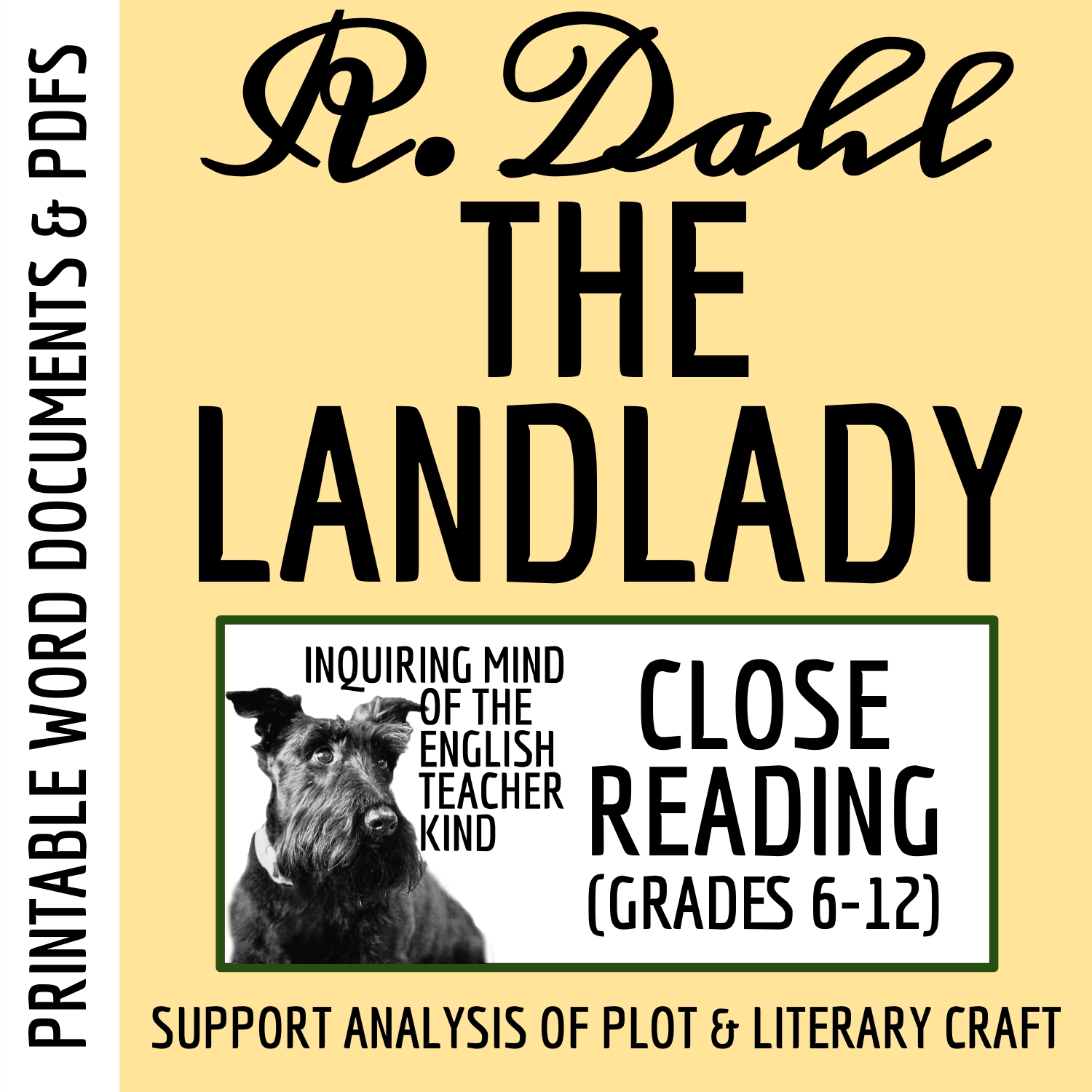 The Landlady by Roald Dahl Close Reading Analysis Worksheet for High ...