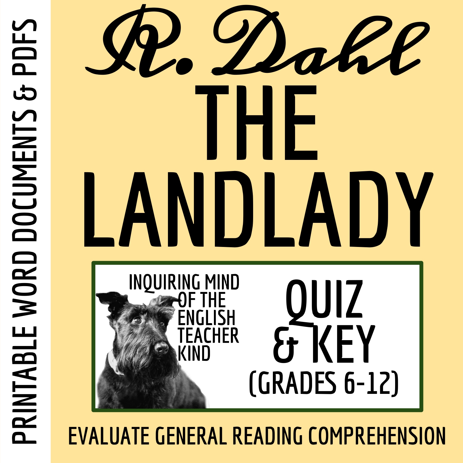 The Landlady by Roald Dahl Quiz and Answer Key - Classful