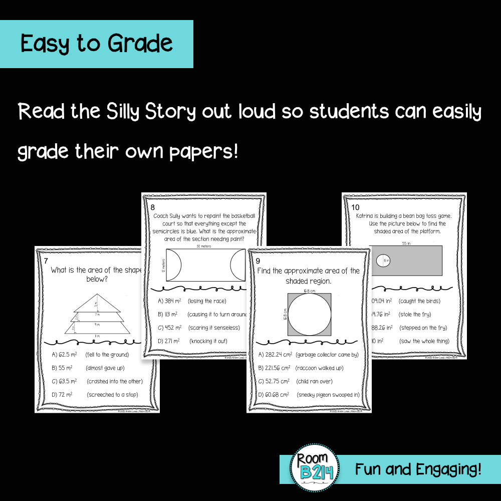 Area of Composite Figures Silly Story (TEKS 7.9C) - Classful