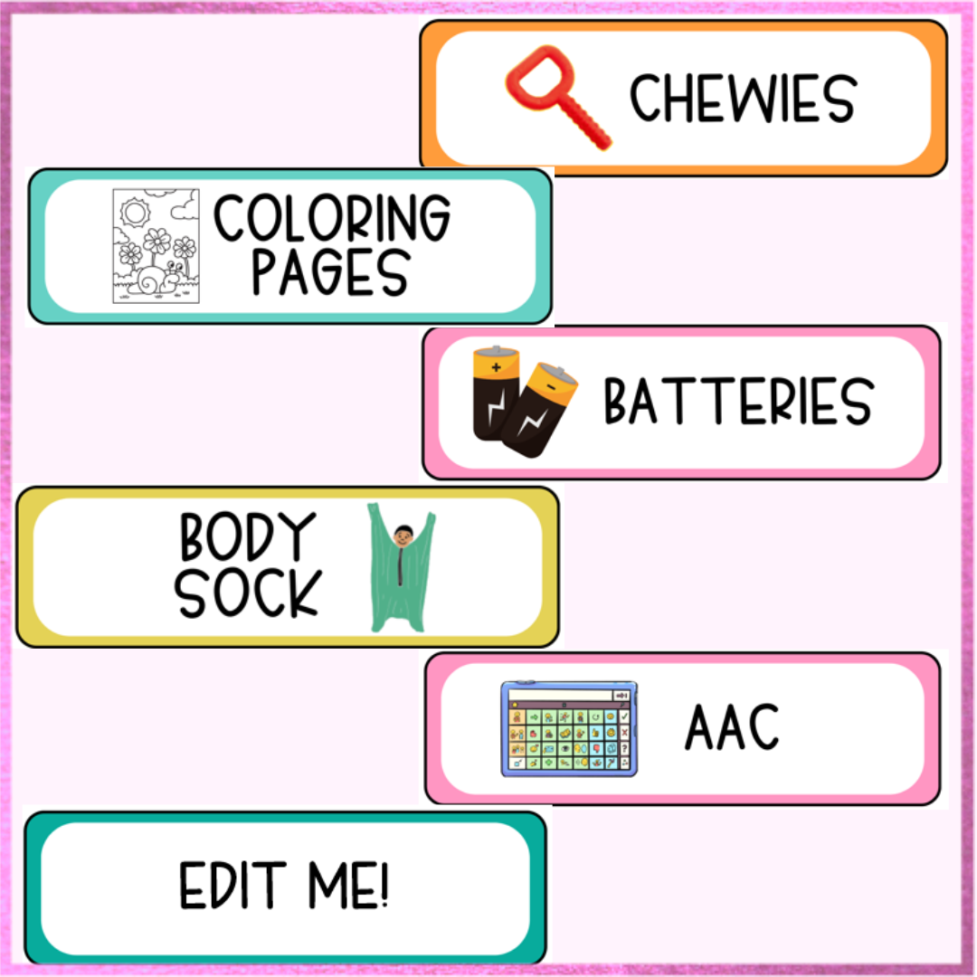 100 Editable Picture Therapy Room Labels | PT, OT, Sped - Classful