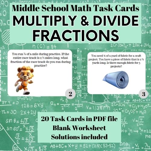 MULTIPLY & DIVIDE FRACTIONS* Task Cards * for Middle School Math - Classful