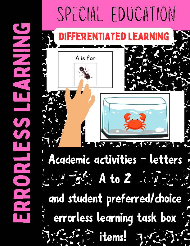 Special Education | Errorless Task Box Activities - Classful