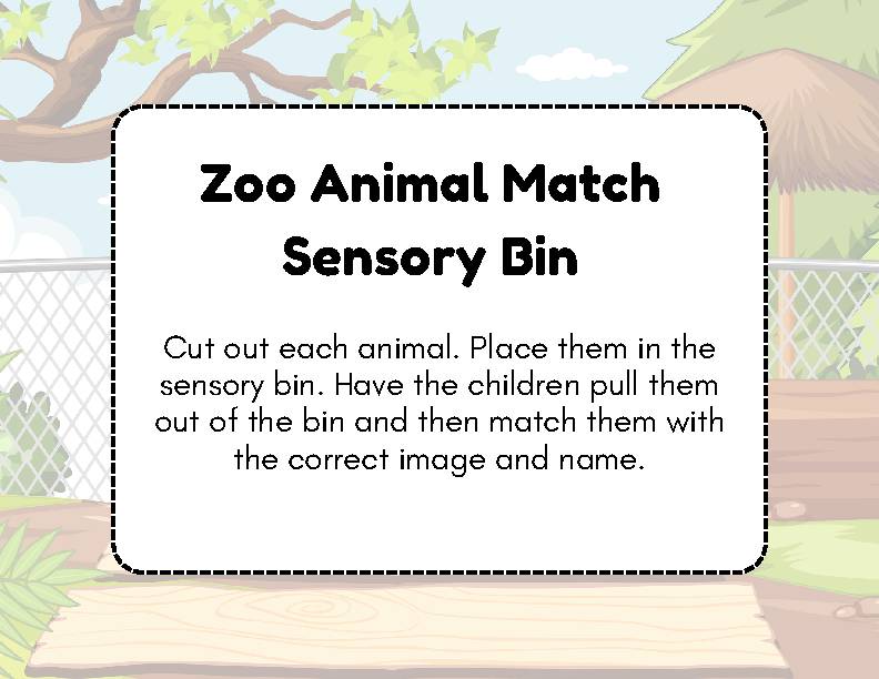 Zoo Animal Match Sensory Bin, Sensory Bin, Toddler Sensory Bin ...