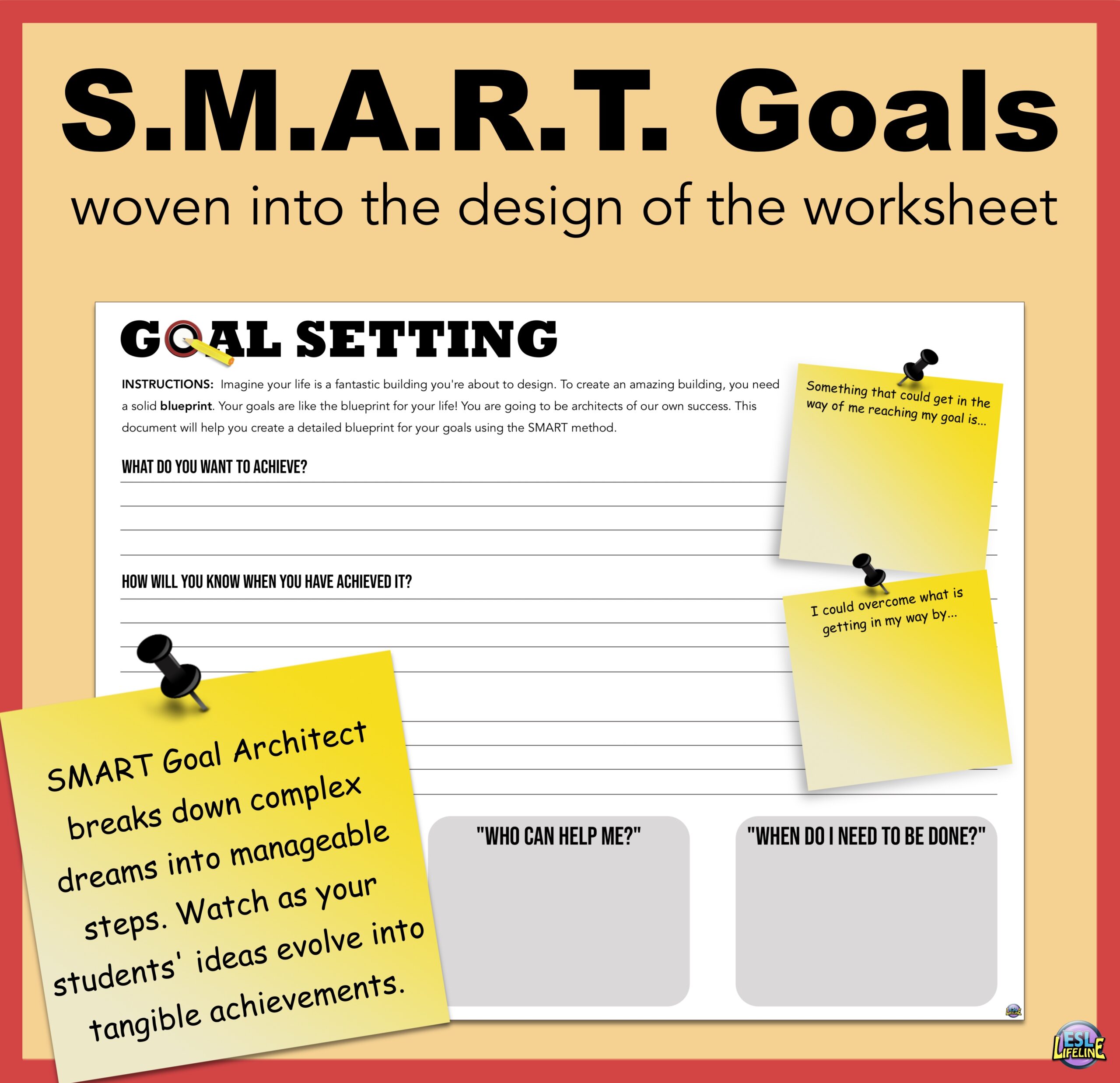 SMART Goal Setting Worksheet and PowerPoint for Middle School - Classful