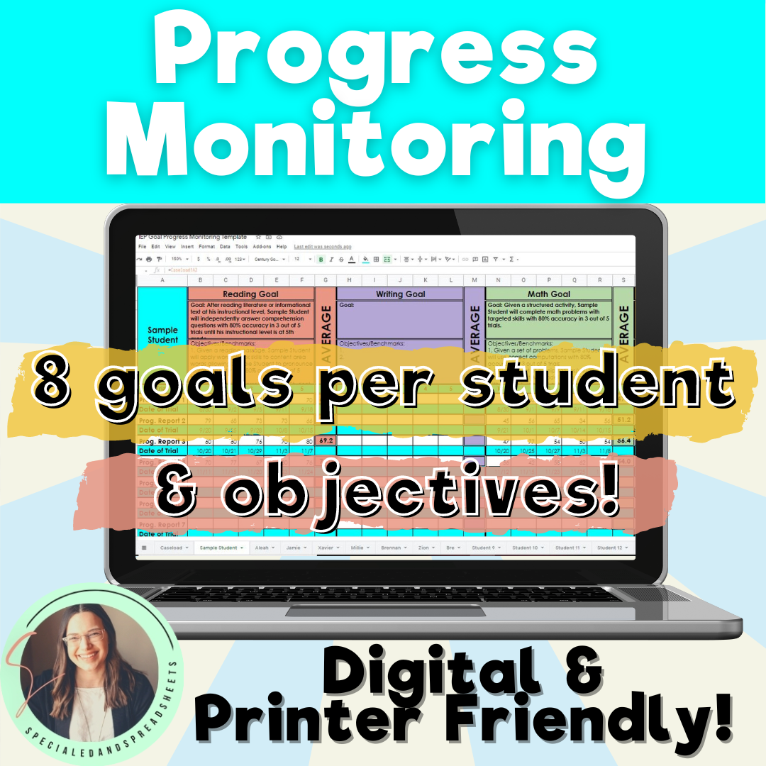 IEP Goal Progress Monitoring Template (With Objectives) - Classful