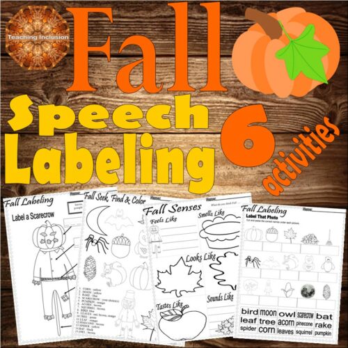 Fall Autumn Labeling NO PREP Worksheets Speech Language Cut Paste SLP ...
