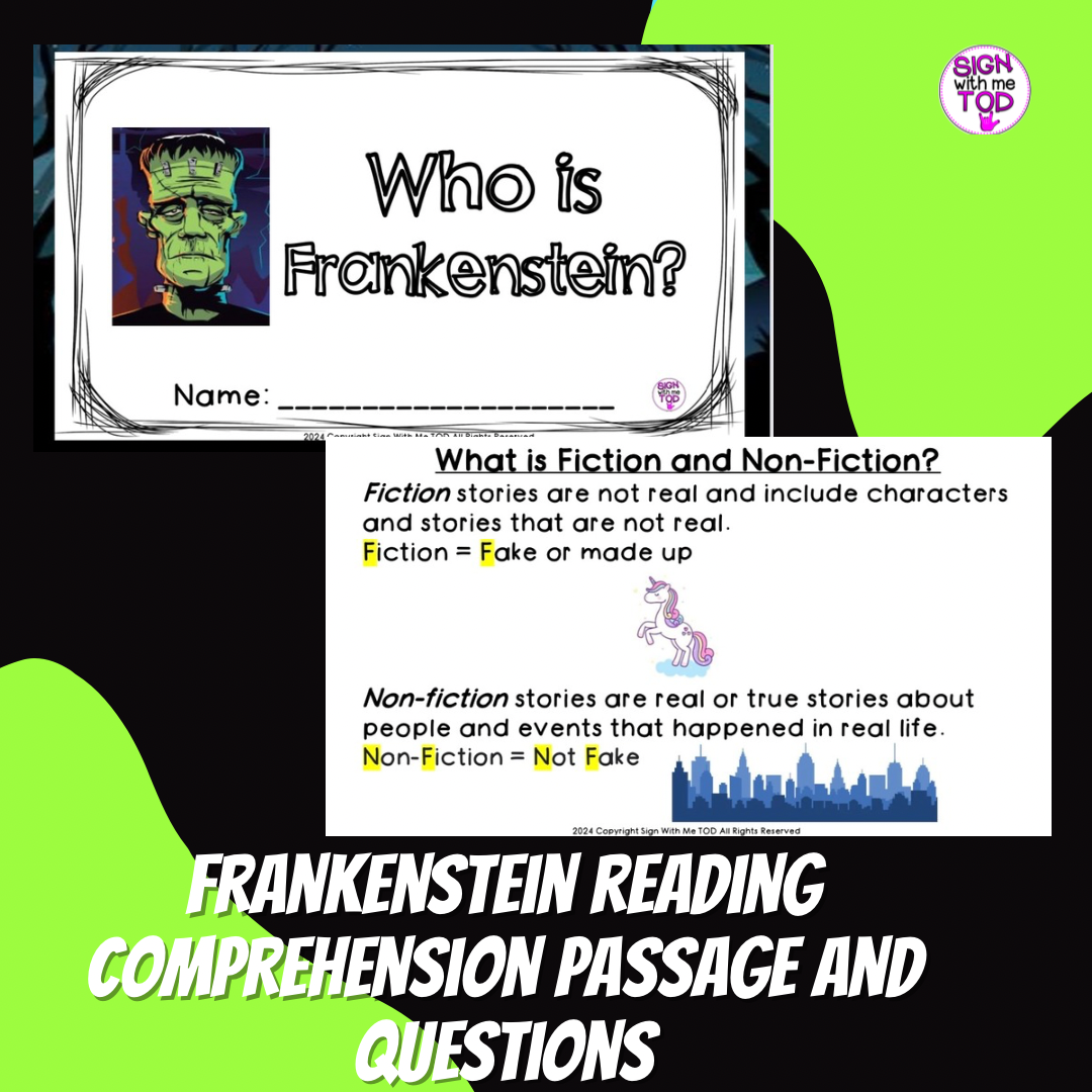 Frankenstein Reading Comprehension Passage and Questions - Classful