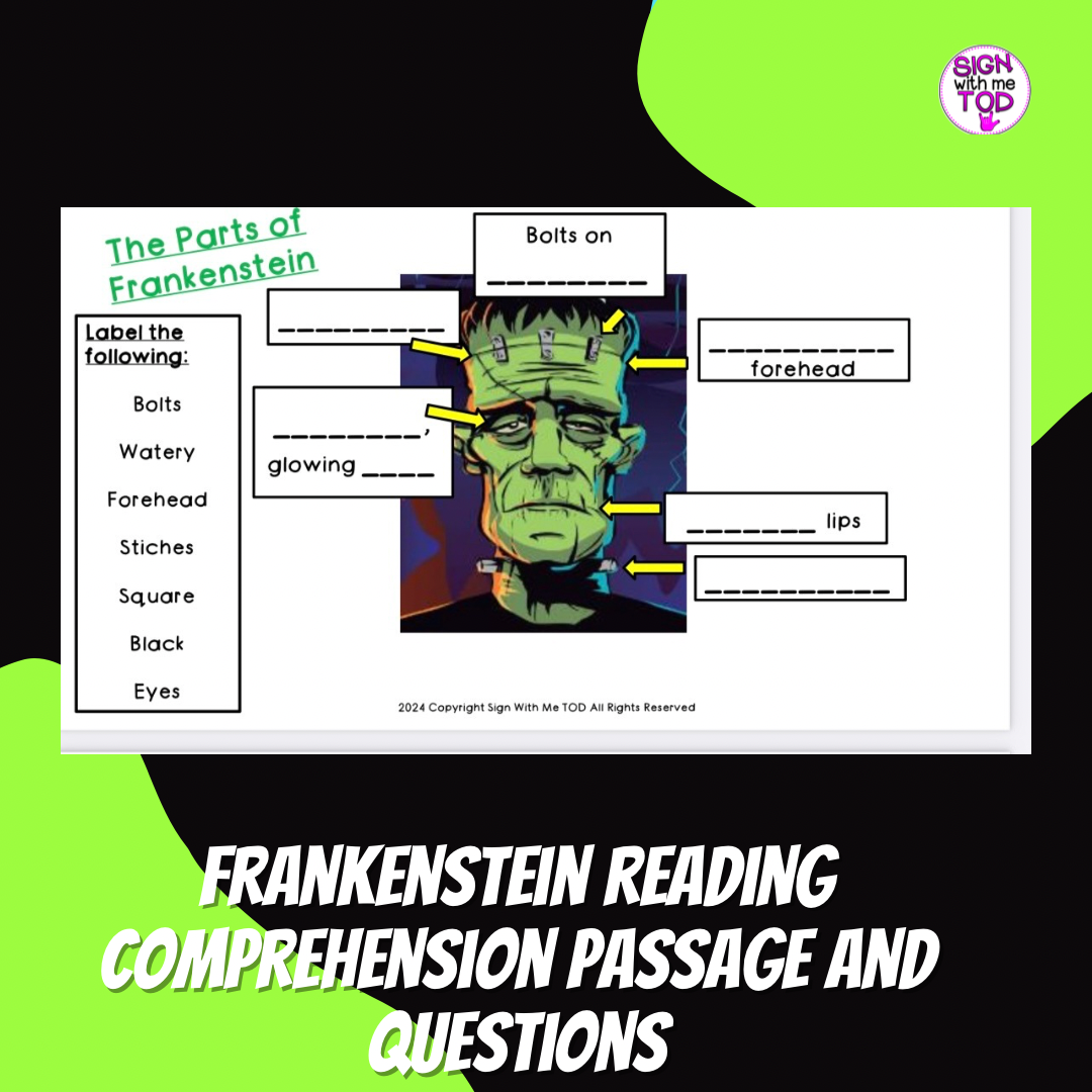 Frankenstein Reading Comprehension Passage and Questions - Classful
