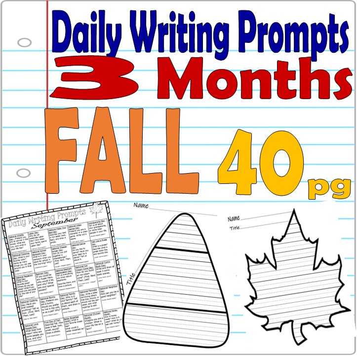 FALL Daily Writing Journal Prompts Shaped Lined Paper Autumn September ...