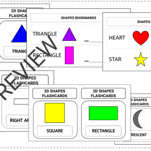 2D Shapes Flashcards, Worksheets, and Bookmarks Bundle - Classful