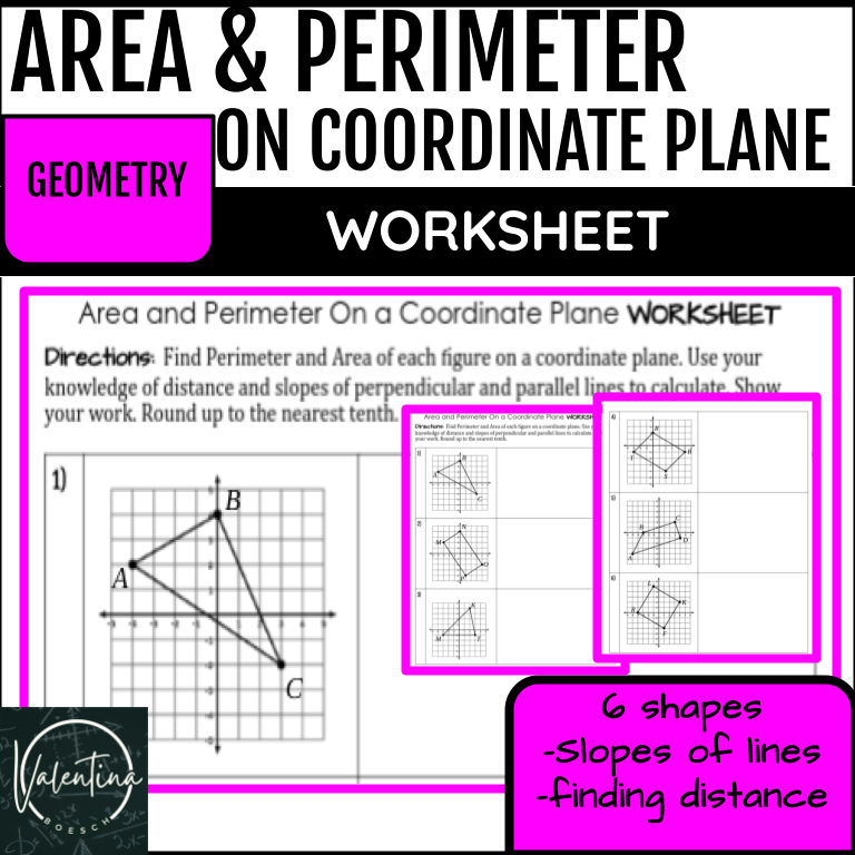 Area and Perimeter of Figures on Coordinate Plane Worksheet - Classful