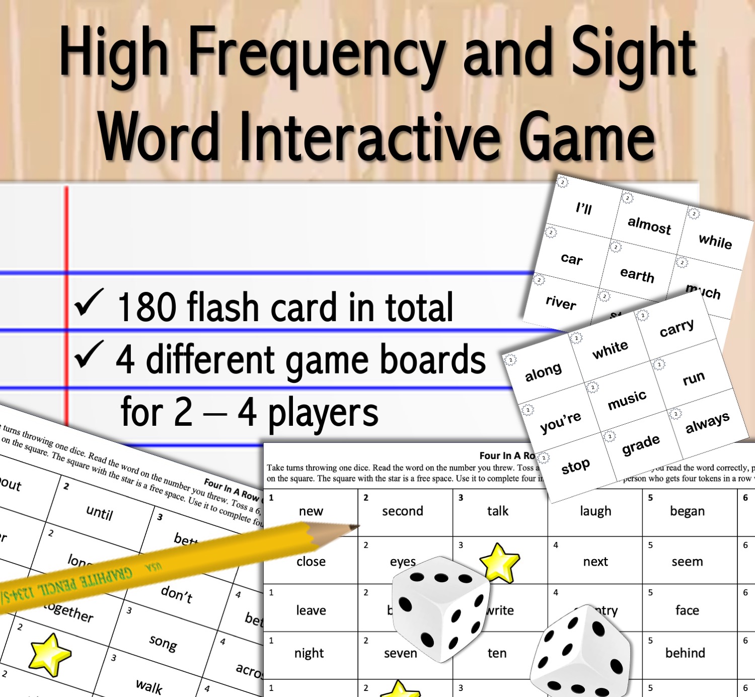 High Frequency-Sight Word Interactive Game | Worksheets | PPT Editable ...