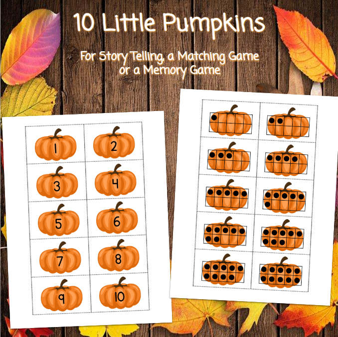 Fall Math Games - 10 Little Pumpkins - Classful