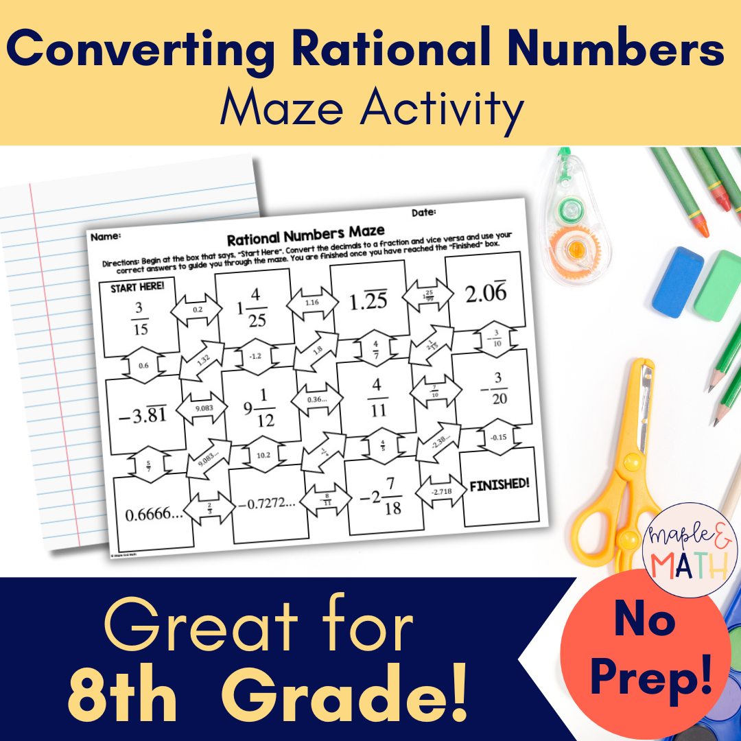 Rational Numbers Worksheets 8th Grade