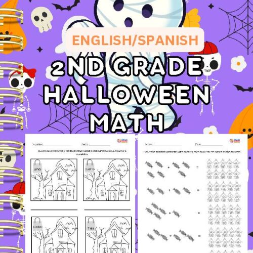 Second Grade English/Spanish Halloween Math Fun Addition & Subtraction ...