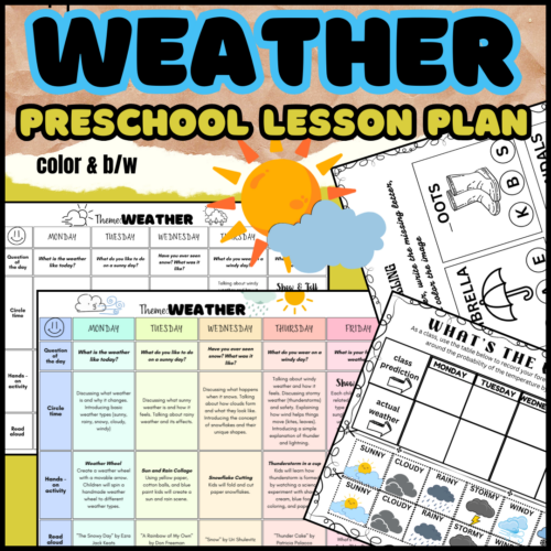 WEATHER- Preschool Weekly Lesson Plan - Classful