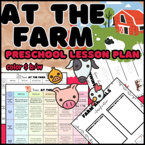 AT THE FARM- Preschool Weekly Lesson Plan - Classful