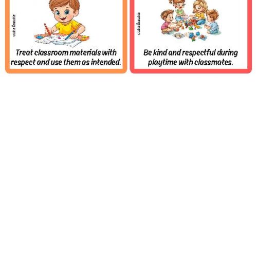 Classroom Behavior Rules Flashcards 20 Visual Cards for Teaching Good ...