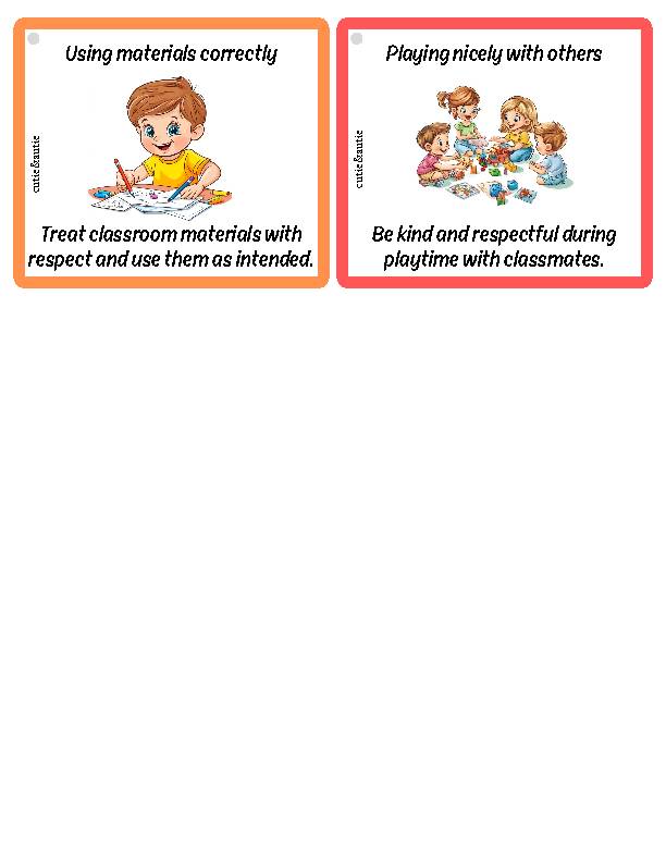 Classroom Behavior Rules Flashcards 20 Visual Cards for Teaching Good ...